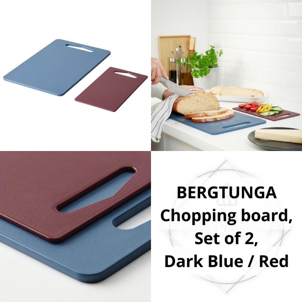 IKEA BERGTUNGA Chopping board, Set of 2, Dark Blue / Red | Shopee Malaysia