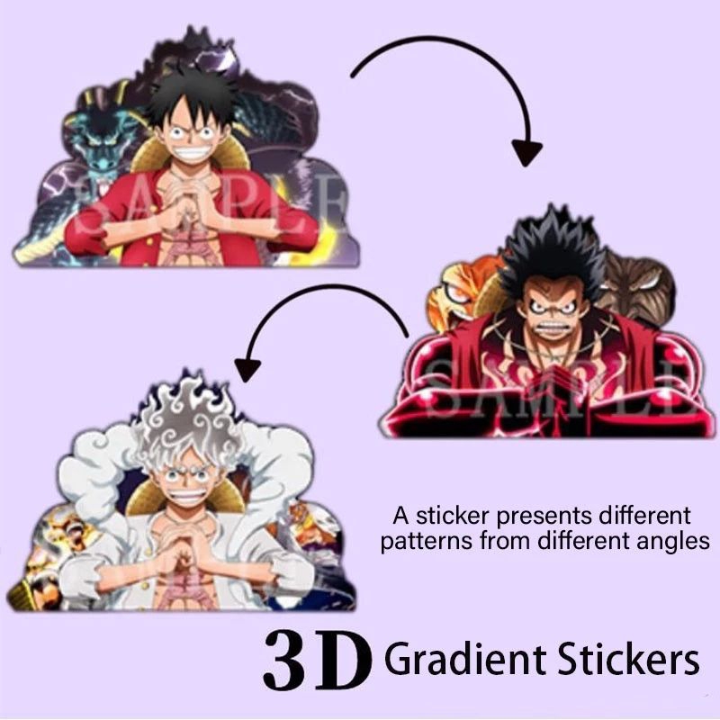 3D Motion 3D Gradient Anime Sticker /One Piece Luffy/ Hunter x Hunter ...