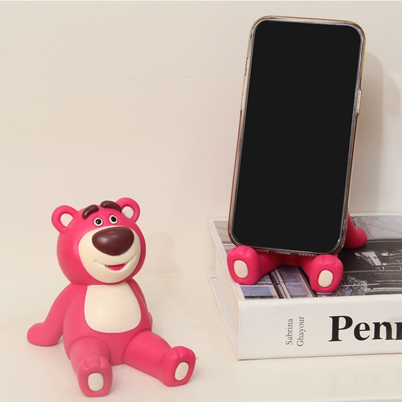 Cartoon Phone Stand Strawberry Bear Mobile Phone Holder Lotso Lazy ...