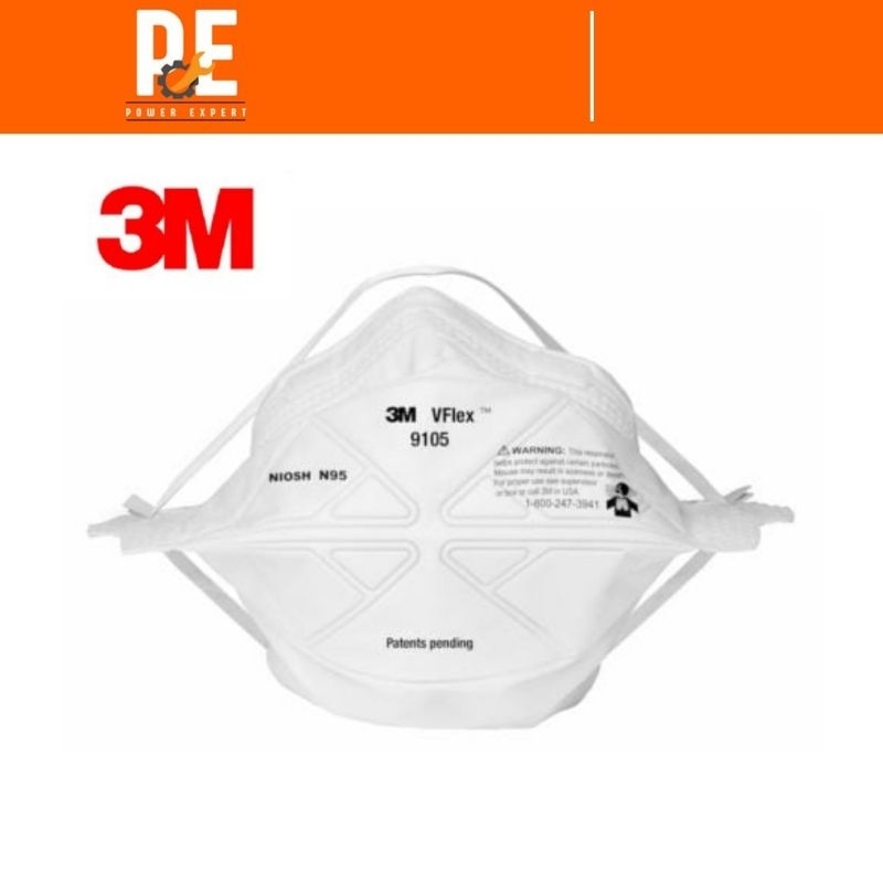 3M VFLEX 9105 N95 PARTICULATE RESPIRATOR FACE MASK MEDICAL FACE MASK ...