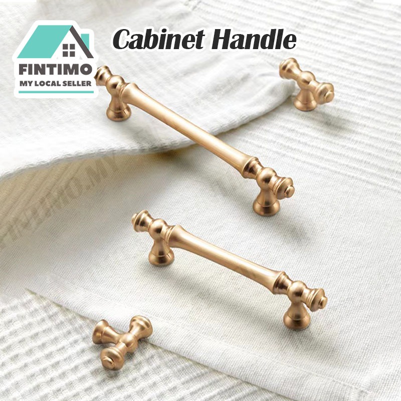 【MY】Gold Handle Drawer Cabinet Door Knobs Furniture Kabinet T Bar ...
