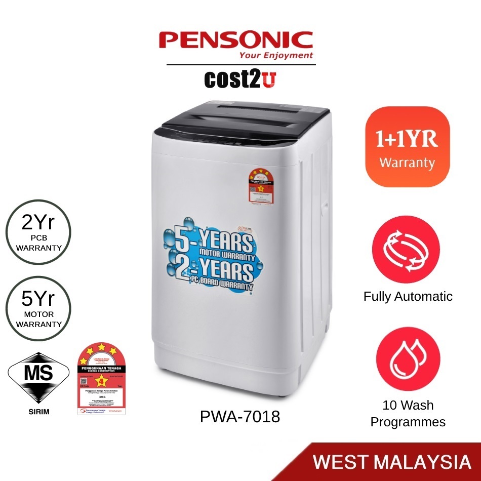 Pensonic 7KG / 11KG Fully Auto Washing Machine | PWA-7018 PWA-1101X (Top Load Washer Mesin Basuh ...