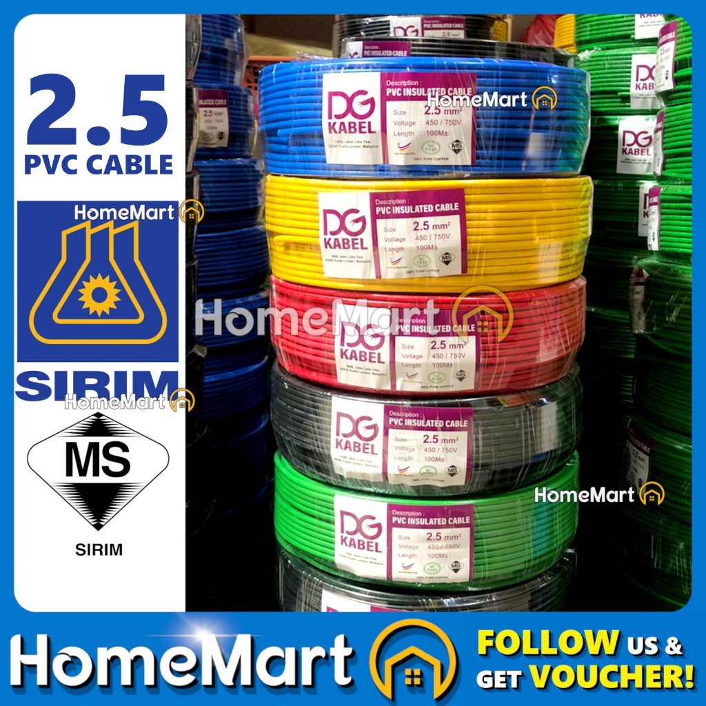 DG Kabel Wayer Wayar Elektrik Wire Cable 2.5² mm Sirim Wire 2.5 mm ...