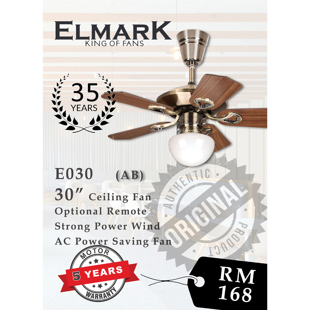 Ceiling Fan Elmark Mini E030 30" | 遥控风扇 | Shopee Malaysia