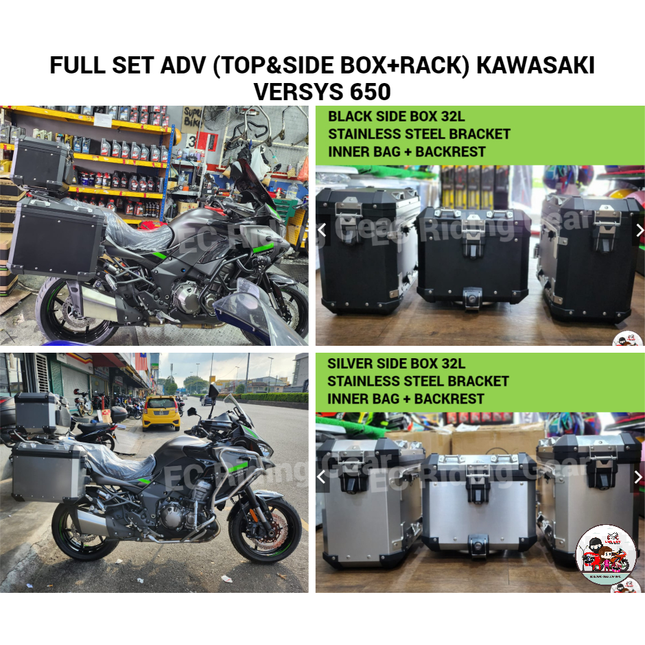 FULL SET ADV (TOP&SIDE BOX+RACK) KAWASAKI VERSYS 1000 (2023) | Shopee ...
