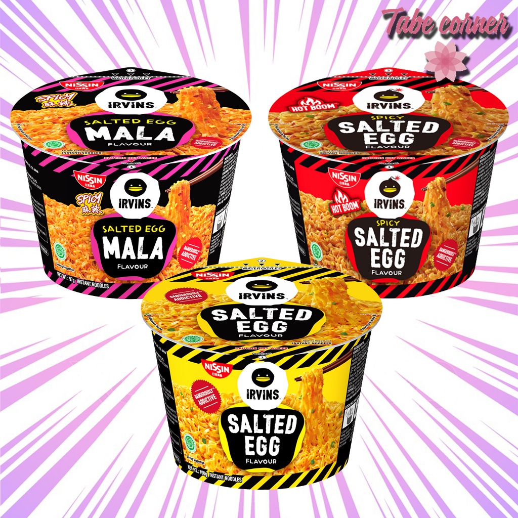 【HALAL】NISSIN x IRVINS BOWL Instant Noodles Salted Egg Spicy Salted Egg ...