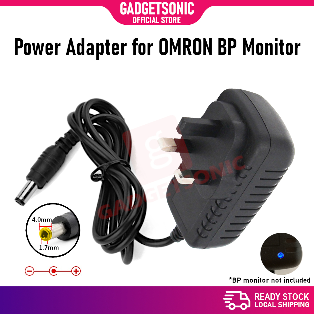 Power Supply Adapter Charger For Omron BP Monitor DC 6V 4mm 4.0mm x 1 ...