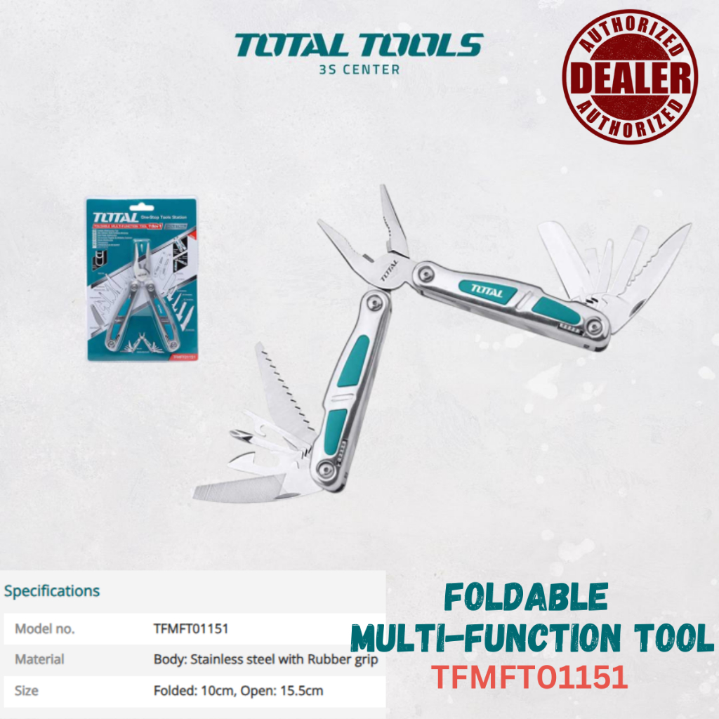 TOTAL Foldable Multi-function Tool (15 in 1) - TFMFT01151 | Shopee Malaysia