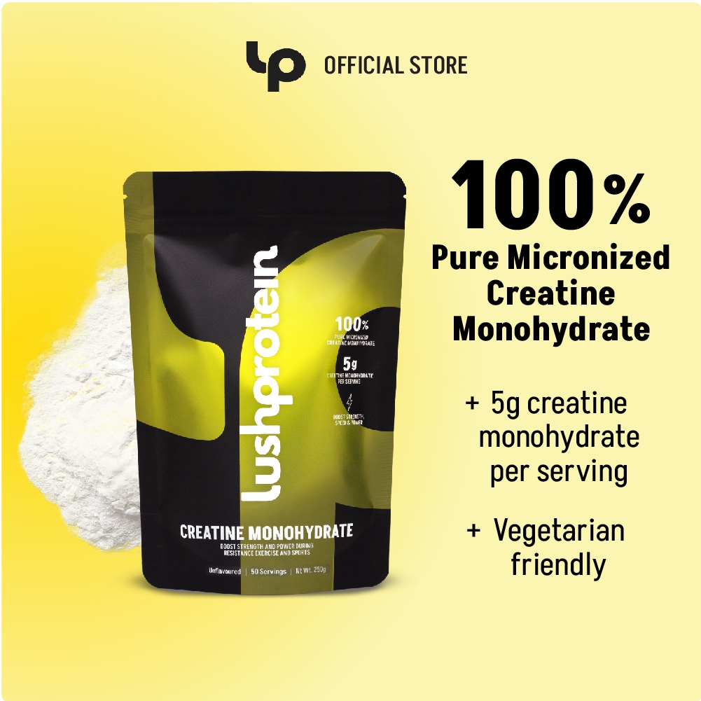 Lushprotein Micronized Creatine Monohydrate Powder (250g / 50 serves ...