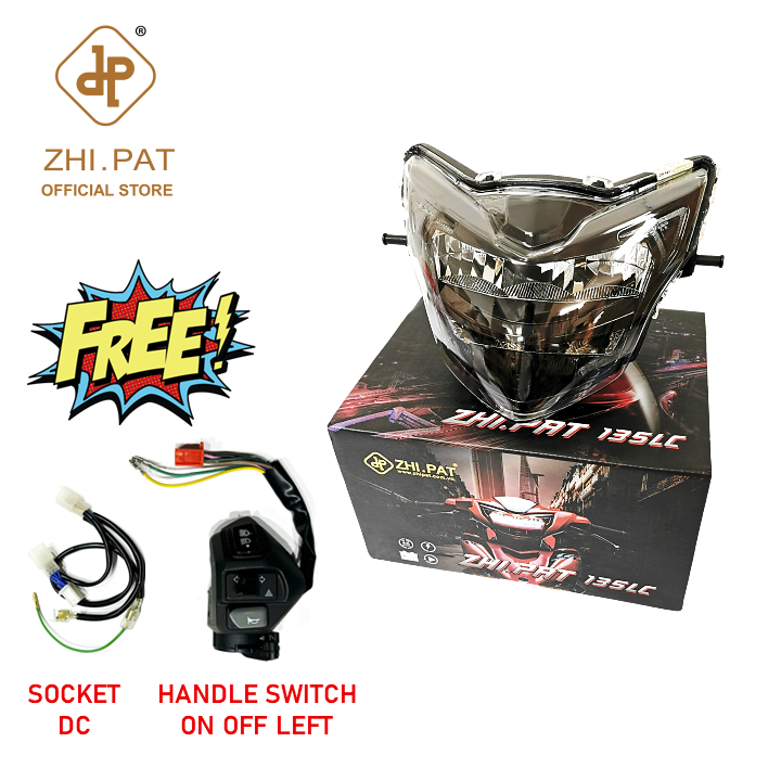 YAMAHA LC135 NEW LED LAMPU DEPAN ZHI.PAT 100% ORIGINAL VIETNAM ZHIPAT LC v2-v7 HEAD LAMP ...
