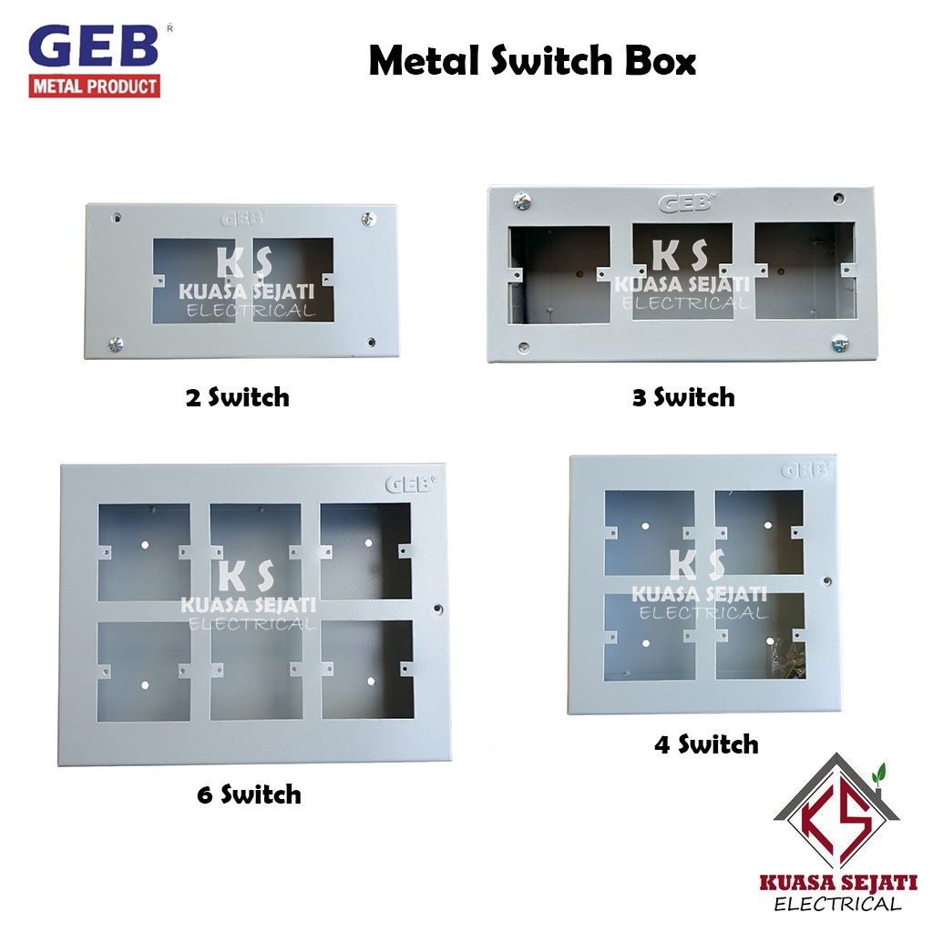 GEB Swithces Metal Box - 2 Switch / 3 Switch / 4 Switch / 6 Switch ...