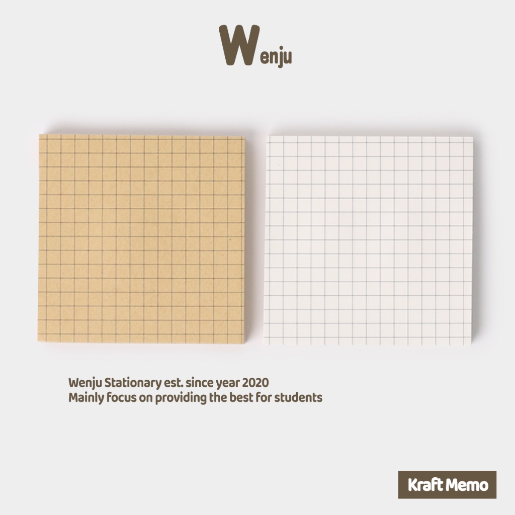 WENJU | 80 sheets Kraft Sticky Memo Notes (6styles) | Shopee Malaysia