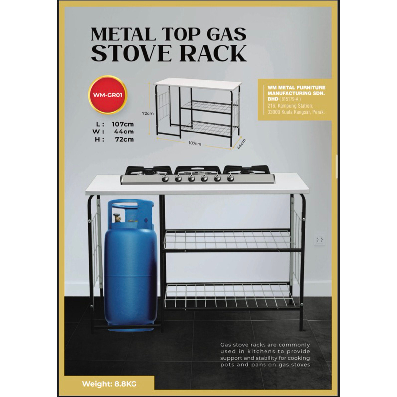 (Ready Stock)WM-GR01 Metal Top Gas stove Rack /Rak gas/Rak dapur/jimat ...