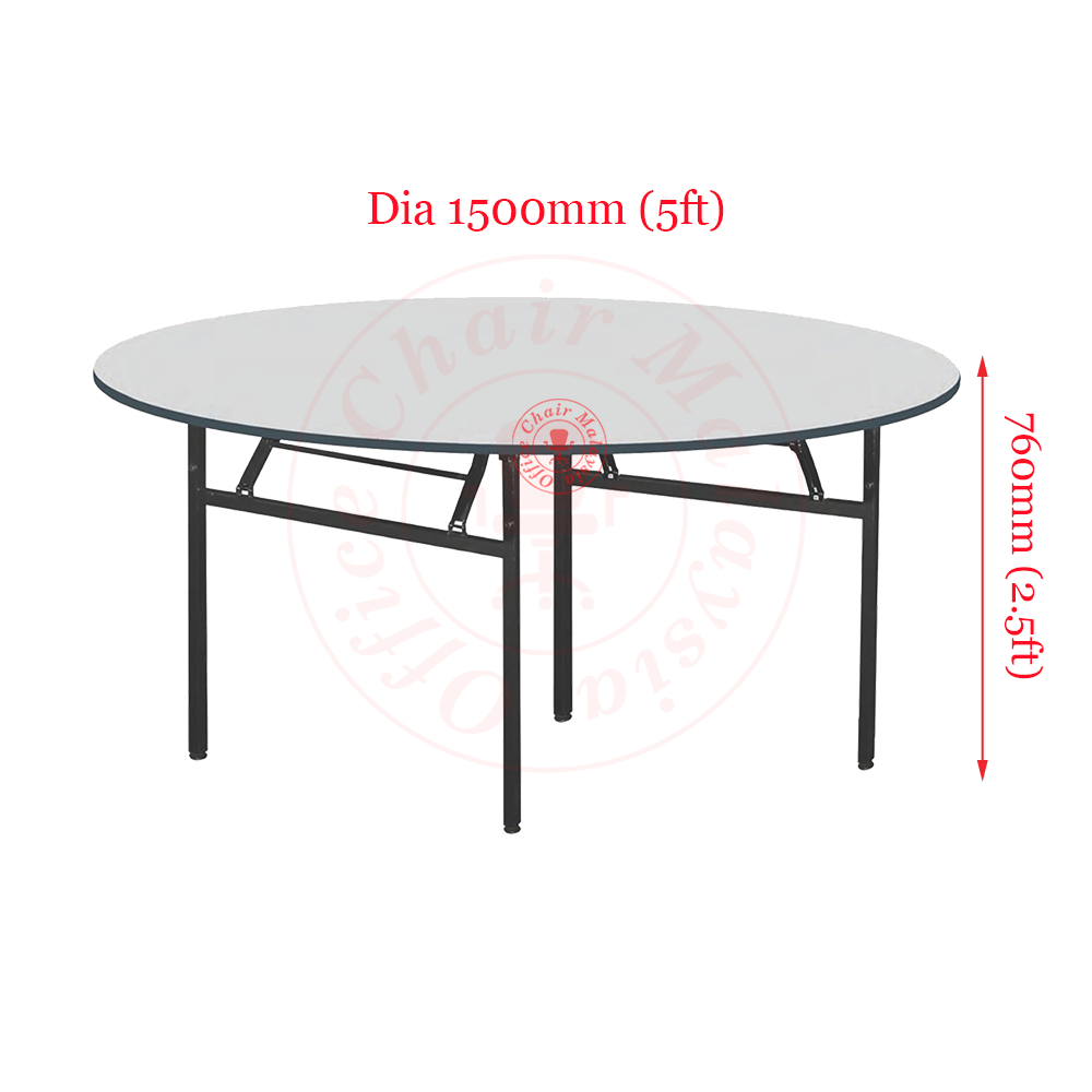 Round Folding Table / Foldable Table / Banquet Table / Meja Banquet ...