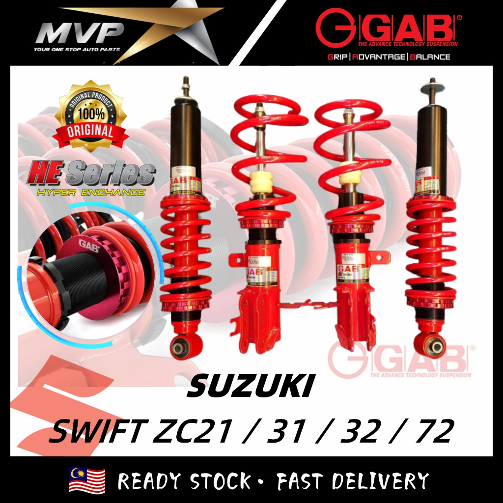 GAB HE Series - Suzuki Swift ZC21 ZC31 ZC32 ZC72 Adjustable Absorber High Low Bodyshift | Shopee ...