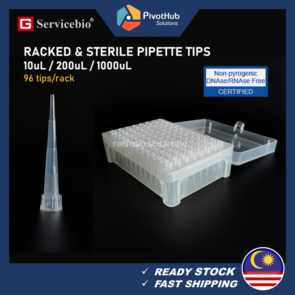 SVB Racked & Sterile Pipette Tips Non-filtered 10uL / 200uL / 1000uL ...