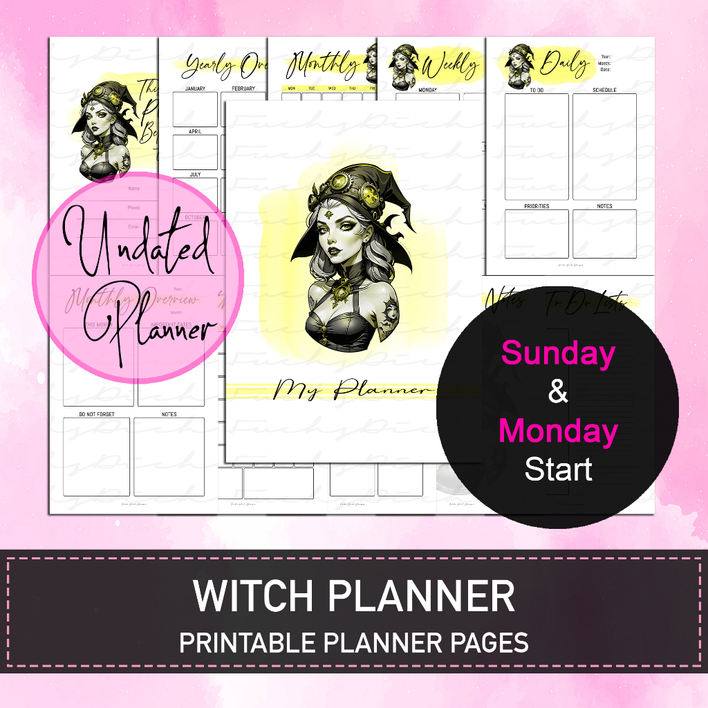 FuchsDich Printable Witch Planner 10 | Minimalist | PDF file ...