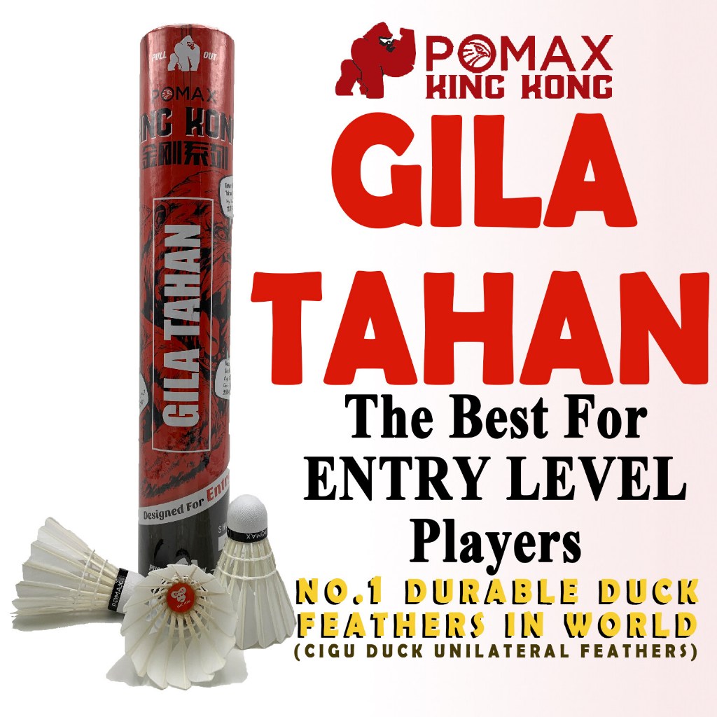 Pomax "King Kong Gila Tahan" Badminton Shuttlecock For Beginner Shuttle ...