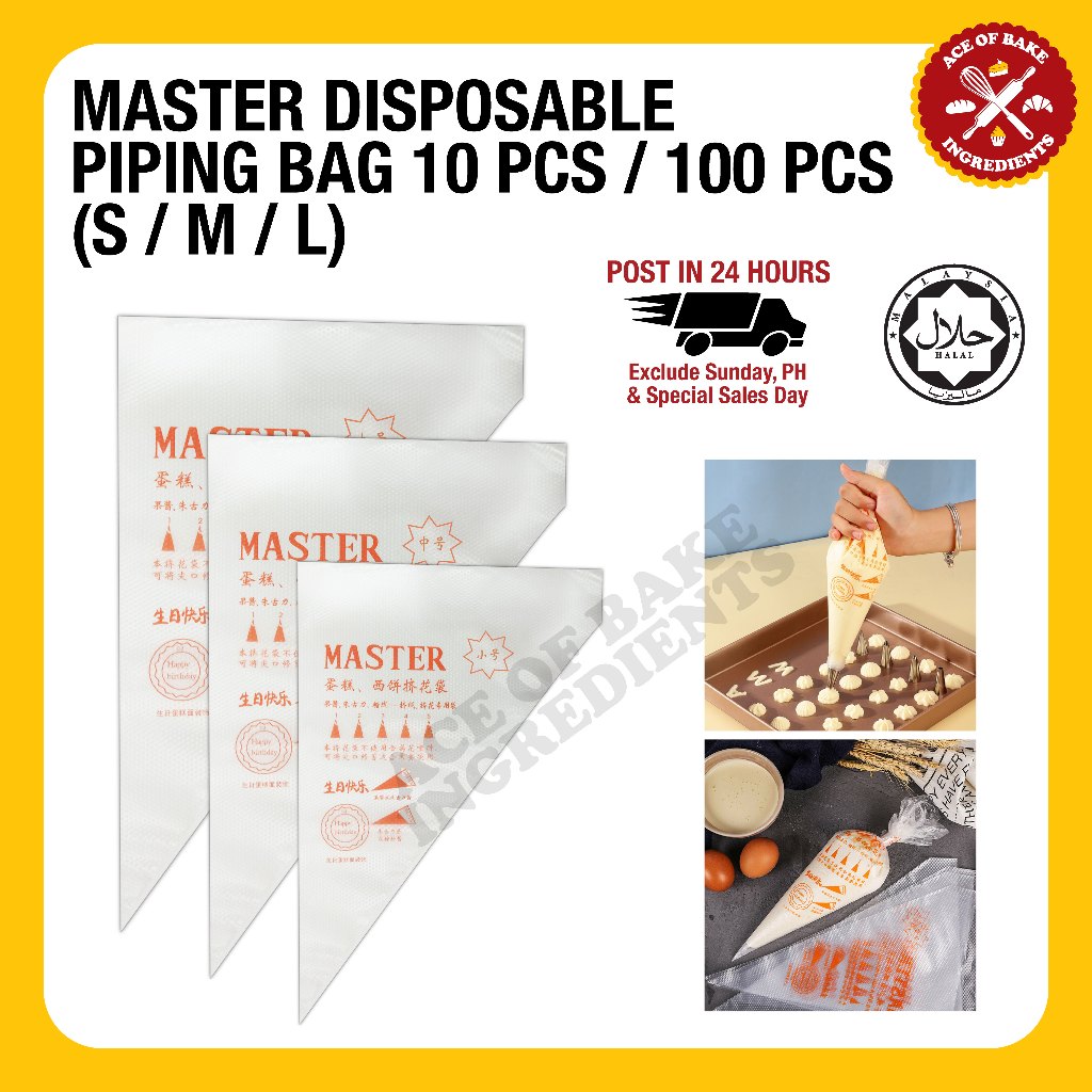 Master Disposable Piping Bag 10 pcs / 100 pcs (S / M / L) | Shopee Malaysia