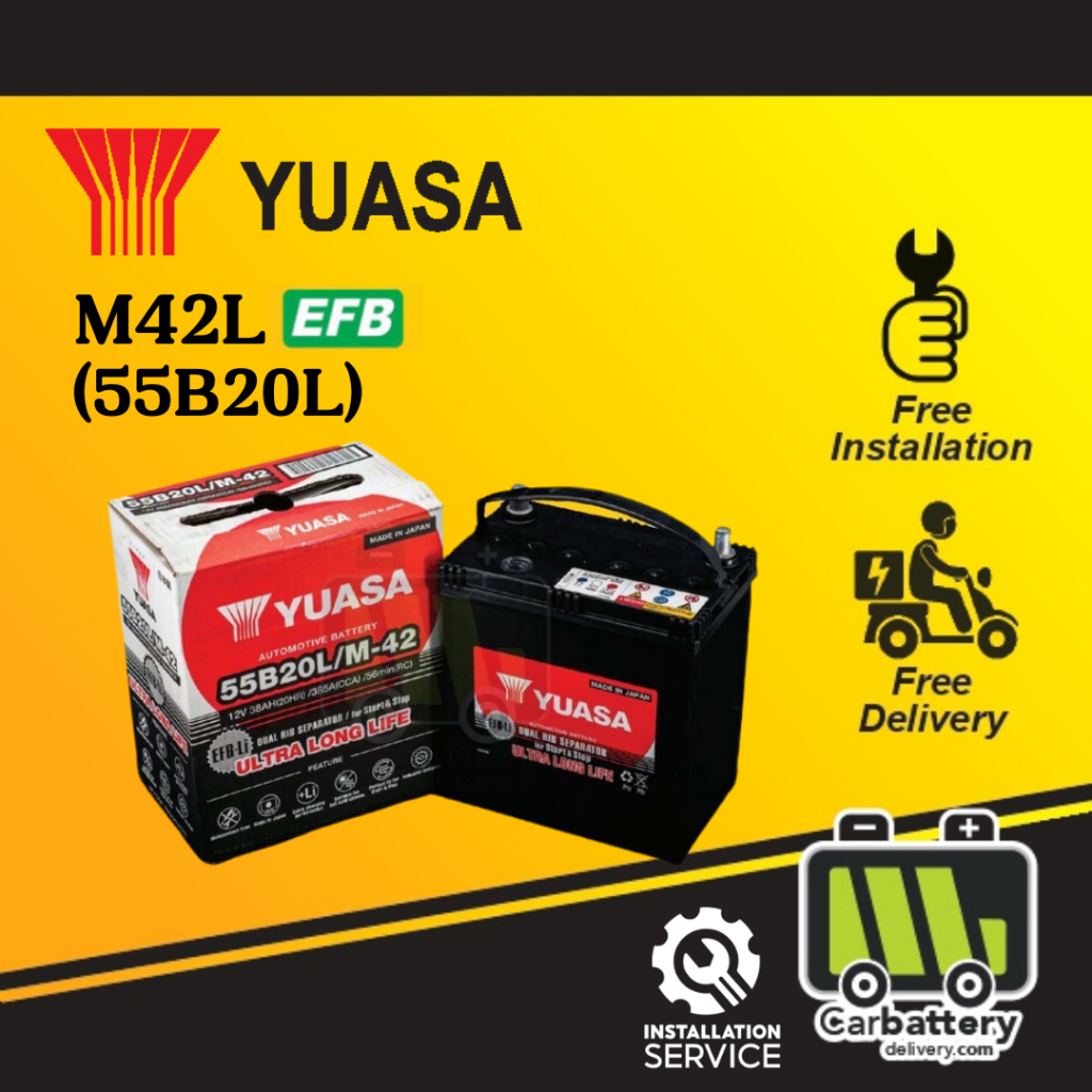 [Installation Provided] GS Yuasa M42 m42L 55B20L EFB Stop Start Car Battery New Perodua Myvi ...