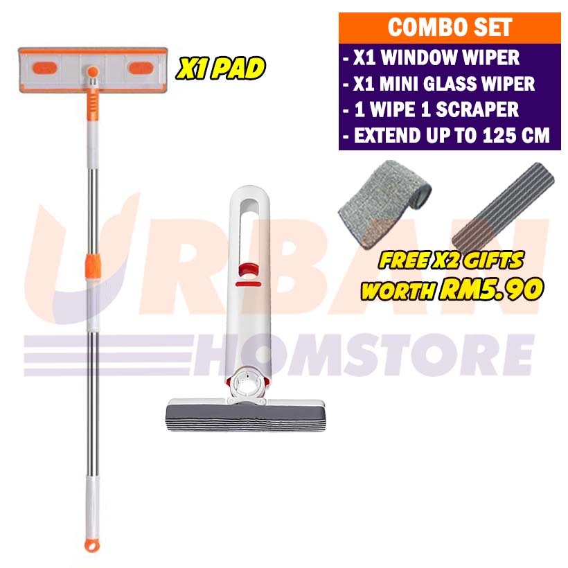 UBH 115CM Window cleaning Pengelap tingkap Double size long handle ...