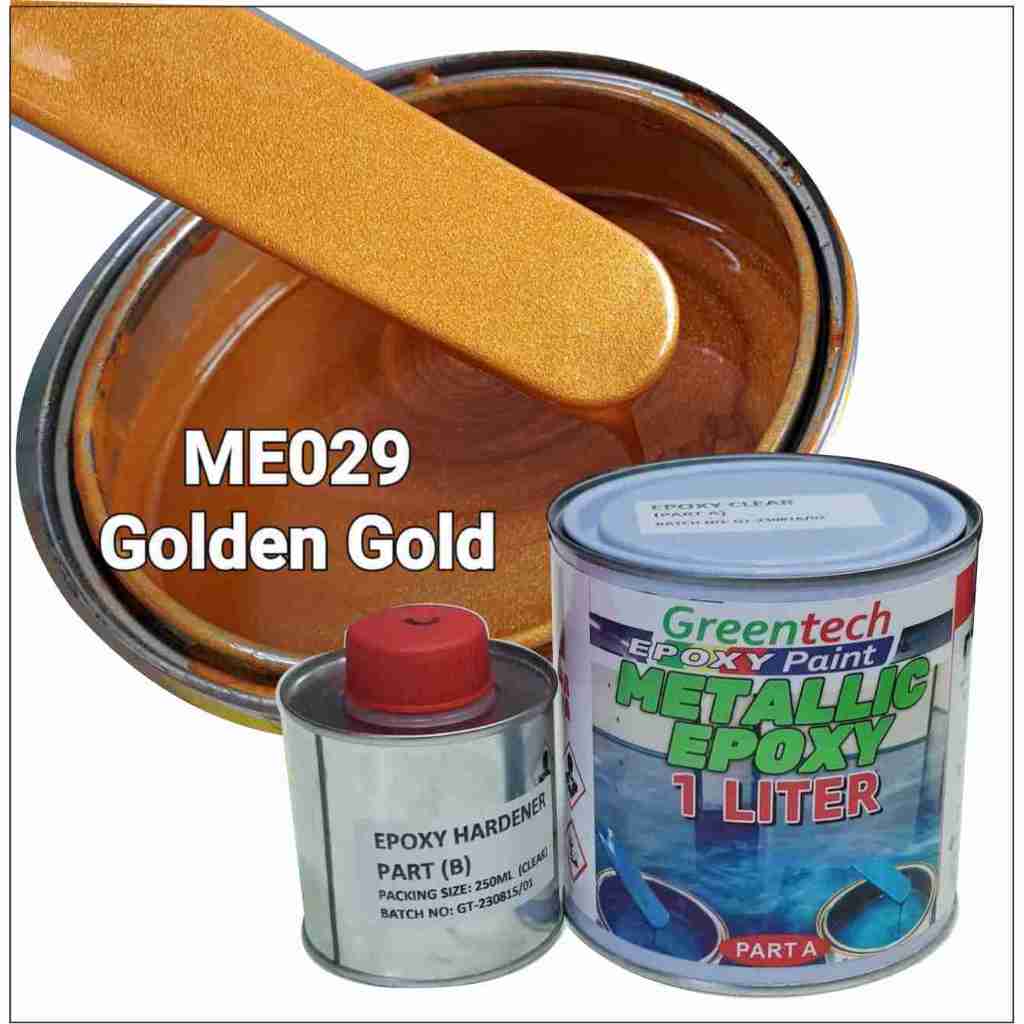 ME029 GOLDEN GOLD ( Metallic Epoxy Paint ) 1L METALLIC EPOXY FLOOR ...