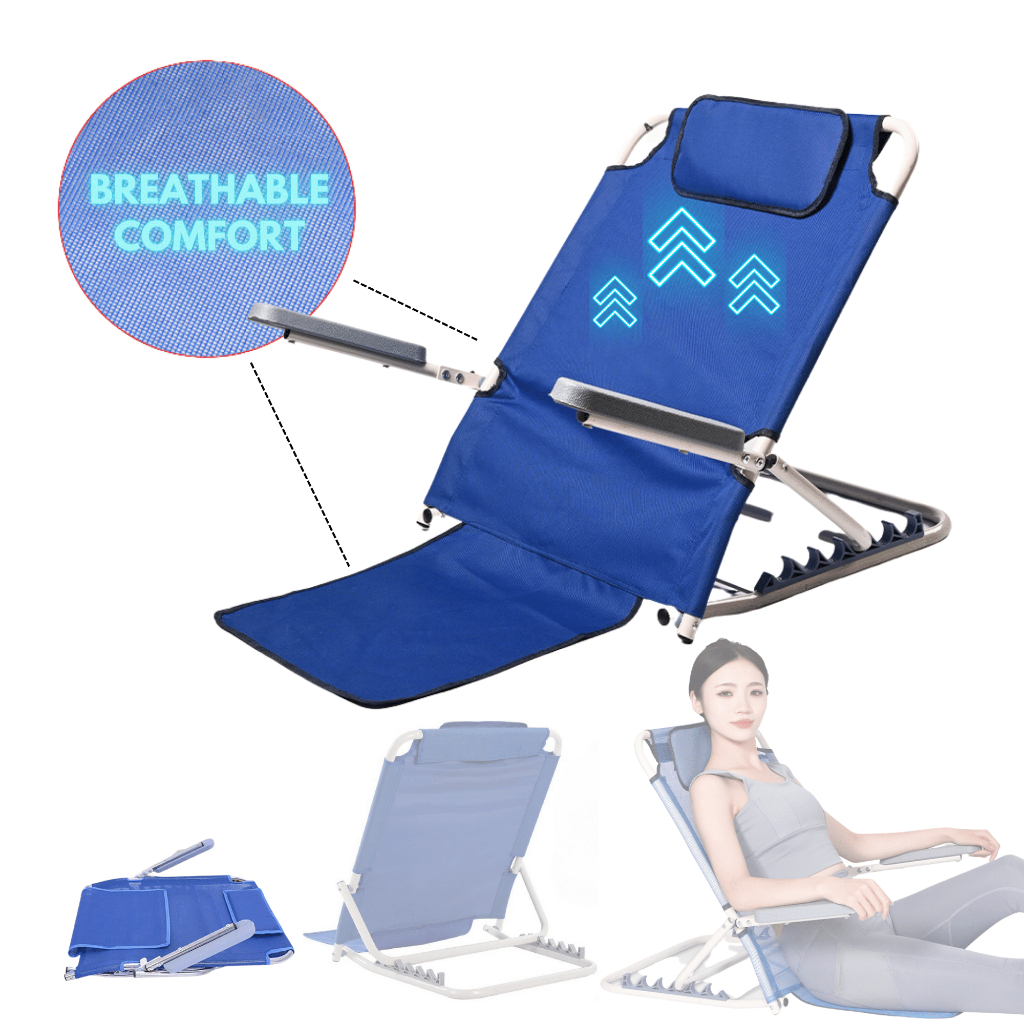 Stainless Steel Bed Backrest Adjustable Armrest & Pillow Back Support ...