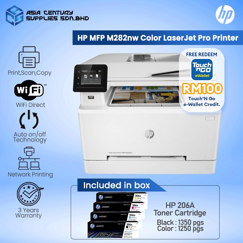 HP Color LaserJet Pro MFP M282NW All In One Multifunction Printer ...
