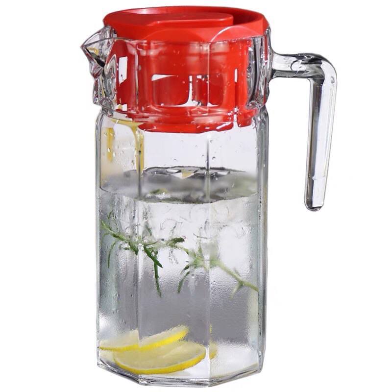 1.25L Glass Jug Water Jar Thickened Jug Transparent Glass Drinking ...