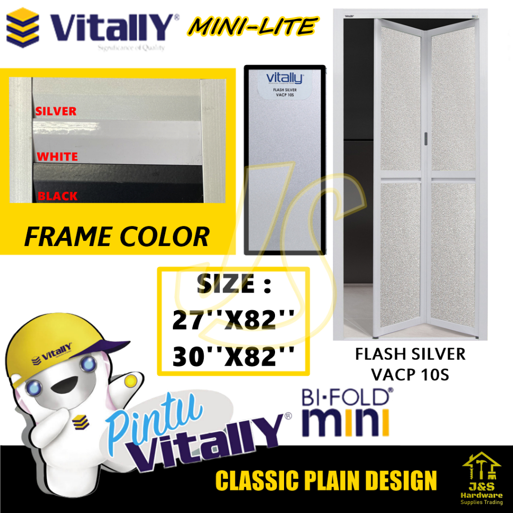 VITALLY Bi-Fold Aluminum Toilet Door. Bi-Fold Pintu Lipat untuk Tandas ...