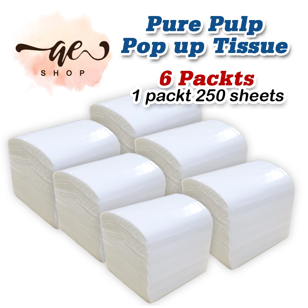 100% Pure Pulp Pop-up Tisu/ Virgin pulp Pop-up Napkin Tissue 6 packts X ...