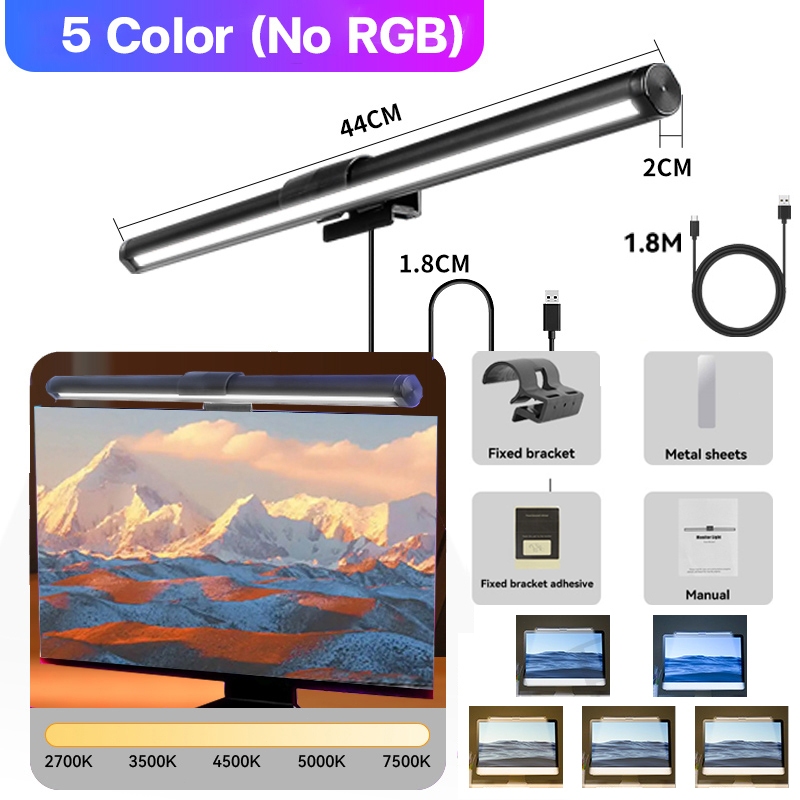 Monitor Light Bar Dimmable Remote Computer Screen Hanging Lights USB ...