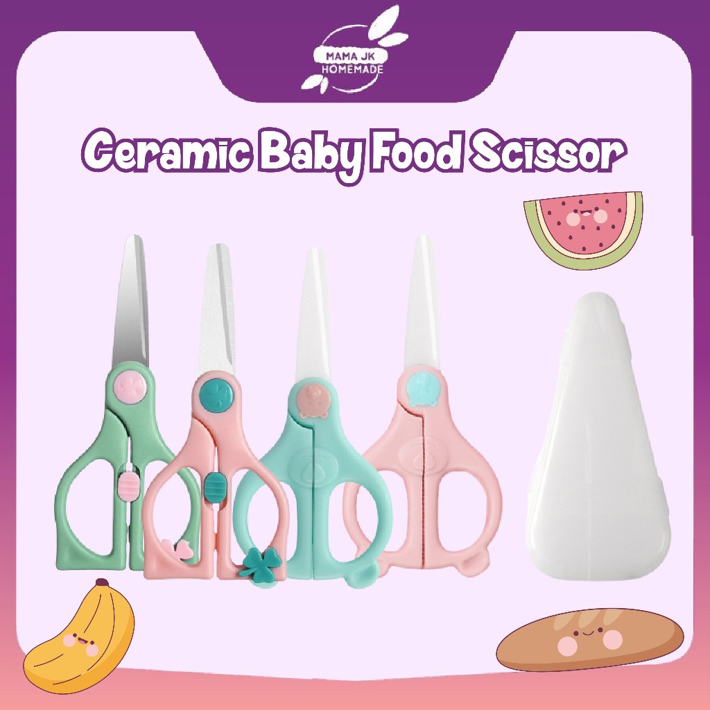 Ceramic Baby Food Scissor Kitchen Cutter with Covers, Safety Healthy ...