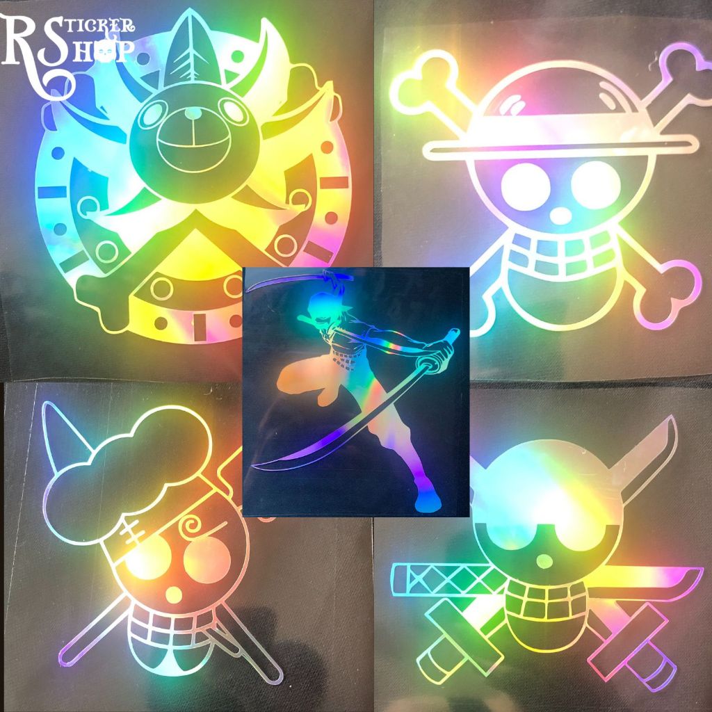 One Piece Anime Rainbow Effect Car Sticker Series | Shopee Malaysia