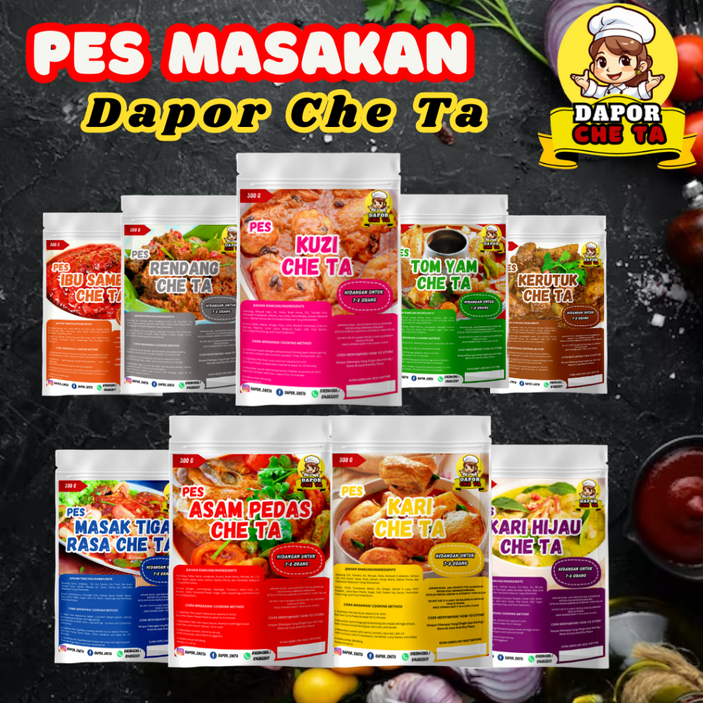 PES MASAKAN DAPOR CHE TA (300g ) Sambal Tumisan, Pes, Rempah, Perencah ...