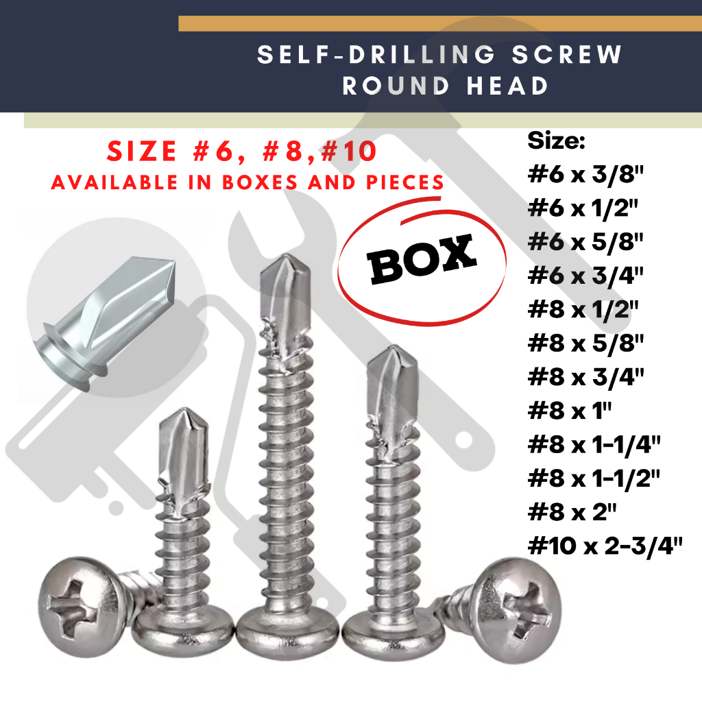 Round Head [Box] MK Self Drilling Screw | Metal Screw | Skru Besi ...