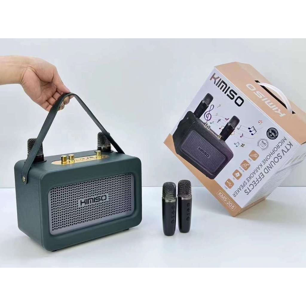 KIMISO KMS-203 Wireless Bluetooth Dual Microphone Karaoke Family KTV ...