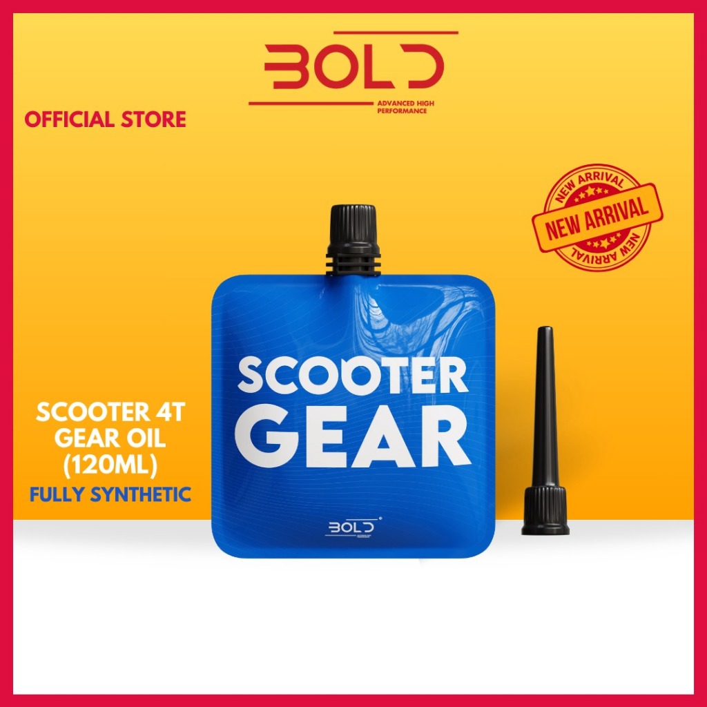 BOLD 120ml 4T Scooter Gear Oil 80w90 Fluid Fully Synthetic Minyak Hitam ...