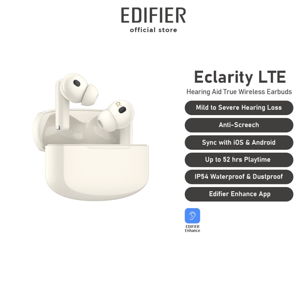Edifier Eclarity LTE Hearing Aids Wireless Earbuds | Edifier Enhance ...