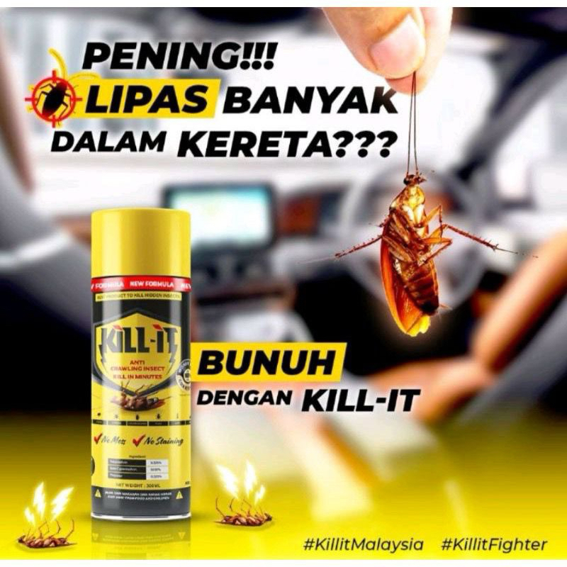 PEST CONTROL UBAT LIPAS KERETA KILL IT SPRAY LIPAS KERETA ANTI CRAWLING ...
