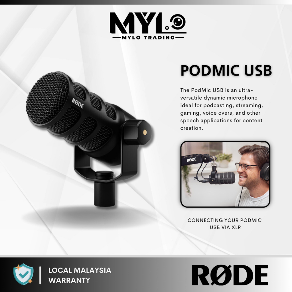 RODE PodMic USB and XLR Dynamic Broadcast Microphone | Shopee Malaysia