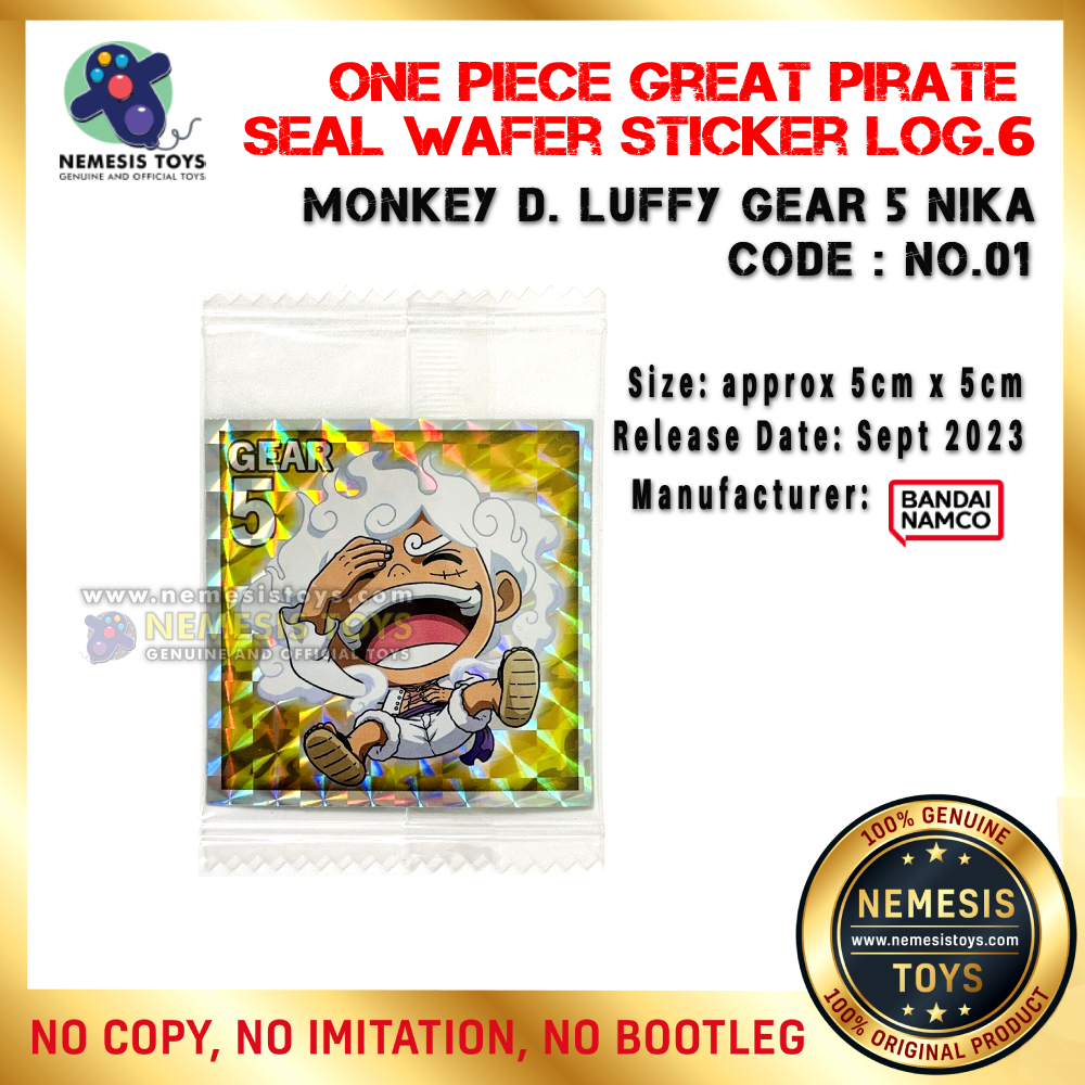 One Piece Great Pirate Seal Wafer Sticker LOG.6 Luffy Nika No.01 ...