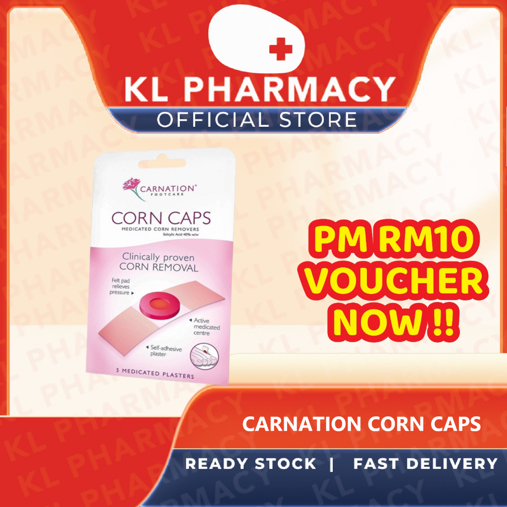 CARNATION CORN CAPS MEDICATED PLASTERS 英国石竹花标除鸡眼药 ( 1 wallets X 5 ...