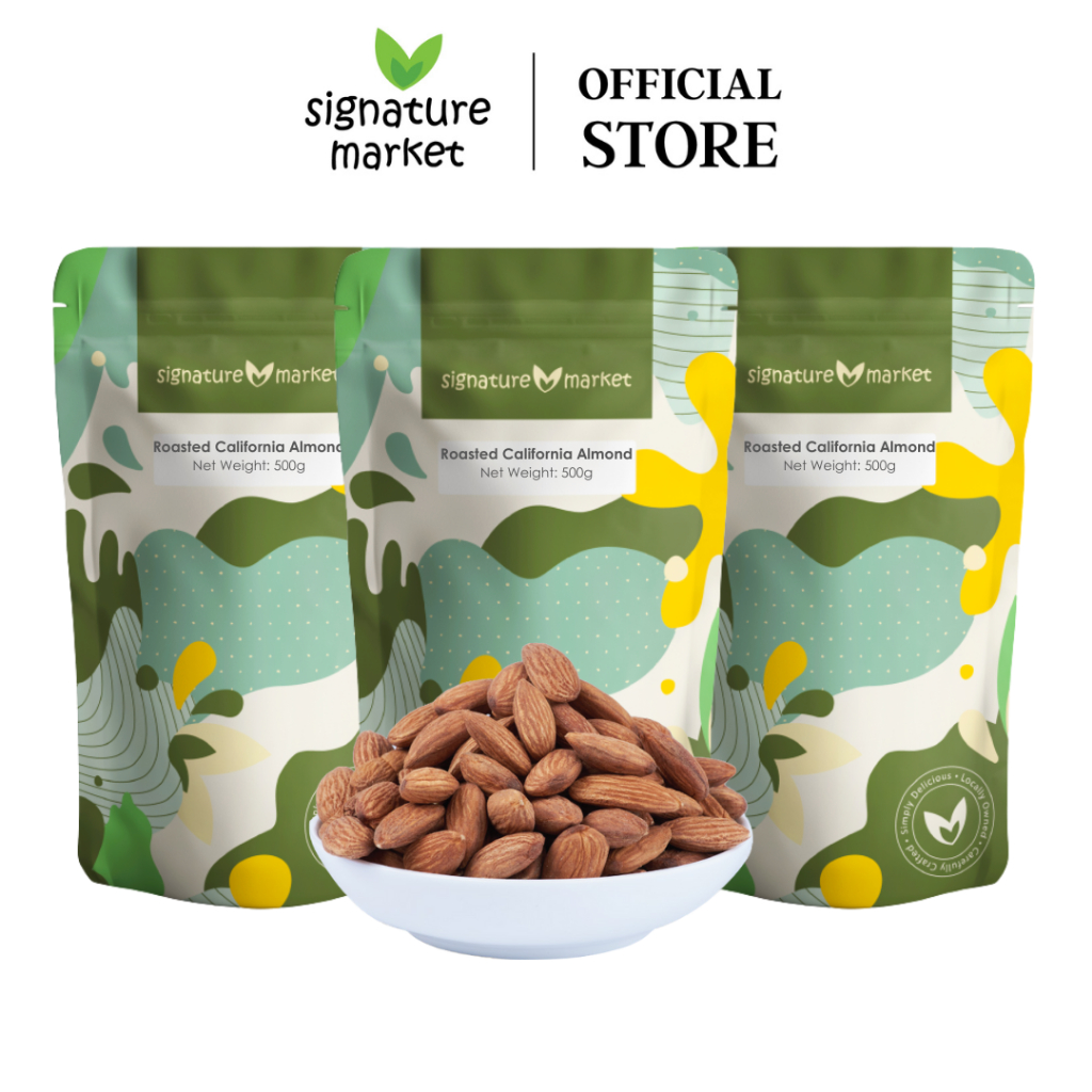 Signature Market 3x Roasted California Almond (500g x 3 Items) | Shopee Malaysia