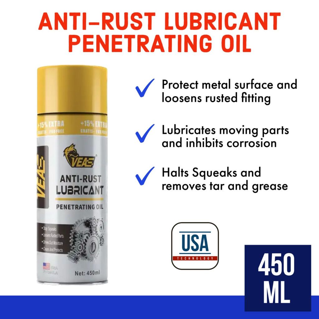【100% ORIGINAL】VEAS ANTI-RUST LUBRICANT PENETRATING OIL (450ML) ANTI ...