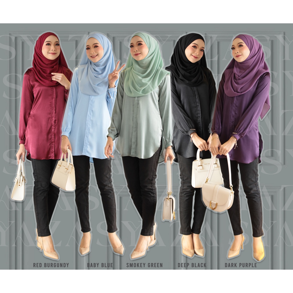 Syaza Blouse Casual Style Muslimah Top | Shopee Malaysia