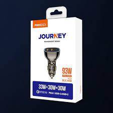 Recci RCC-N18 ,RCC-N21 3 Ports Journey Transparent Car Charger fast charging for smartphone ...