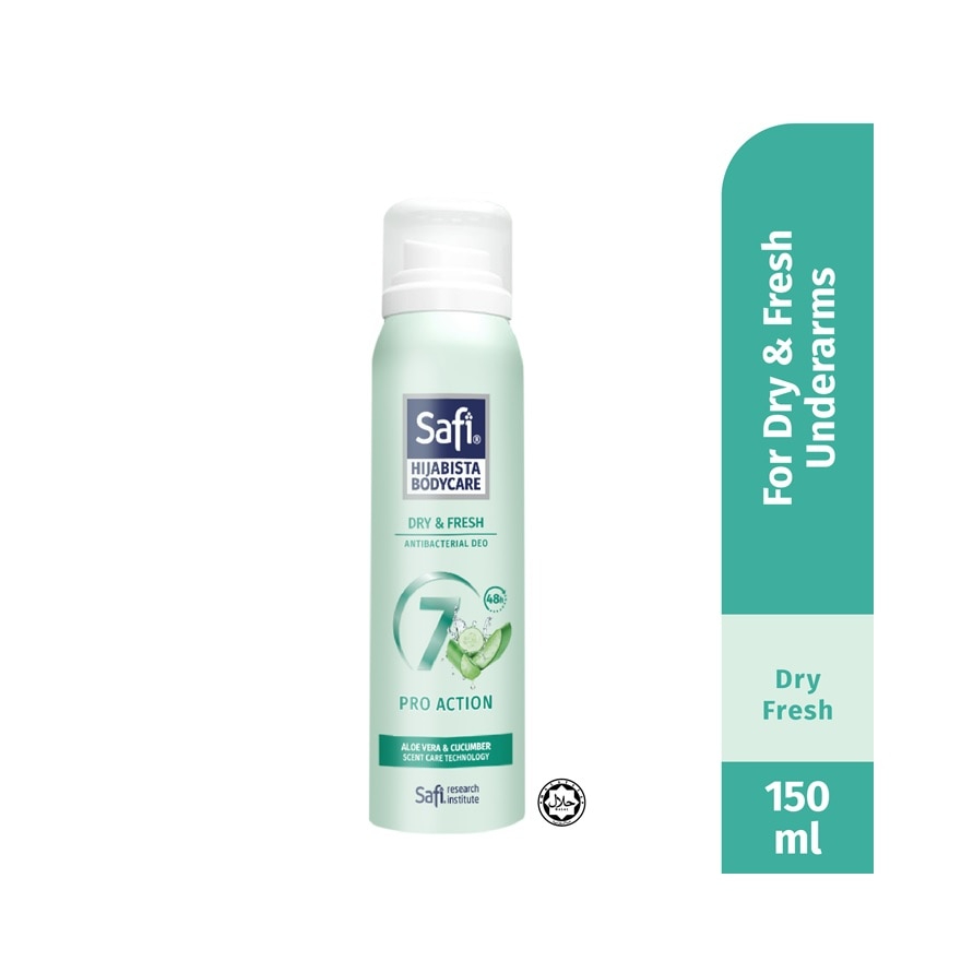 SAFI Hijabista Bodycare Antibacterial Deodorant Spray Dry Fresh 150 ml ...
