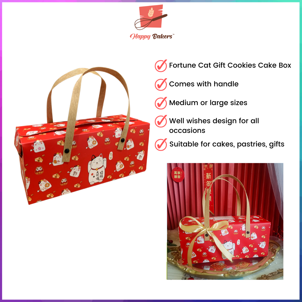 Happy Chinese New Year Fortune Cat Gift Box Packaging Box With Handle ...