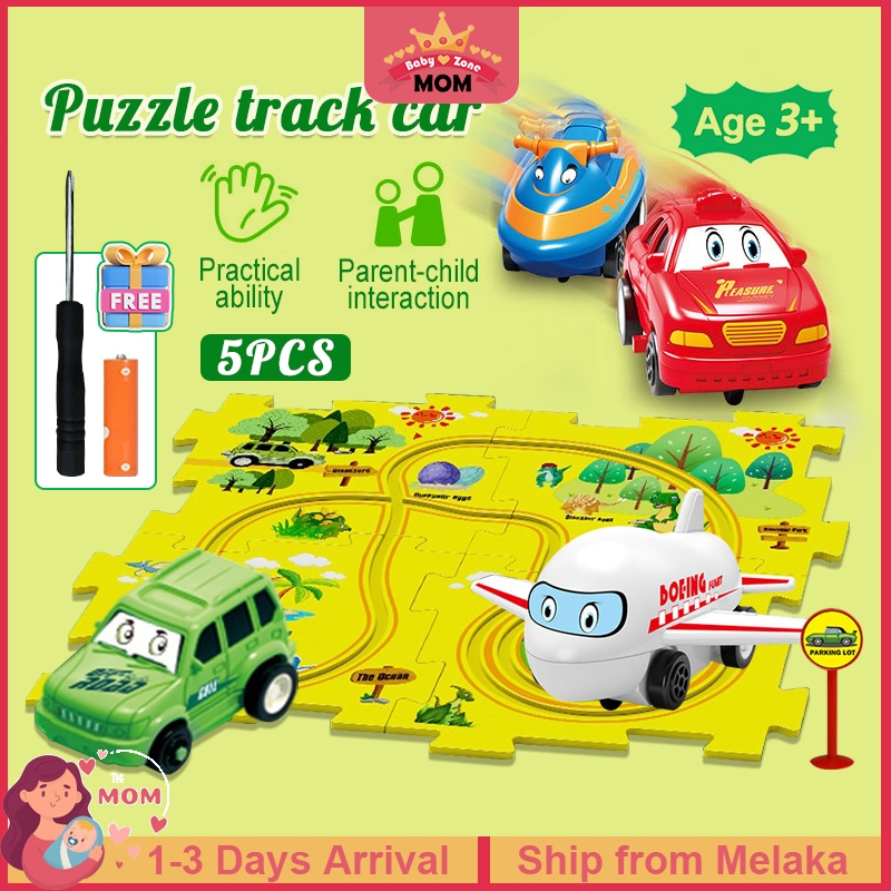 Rail Car Puzzle Vehicle Puzzle Track Playset Fun Race Car Toys ...